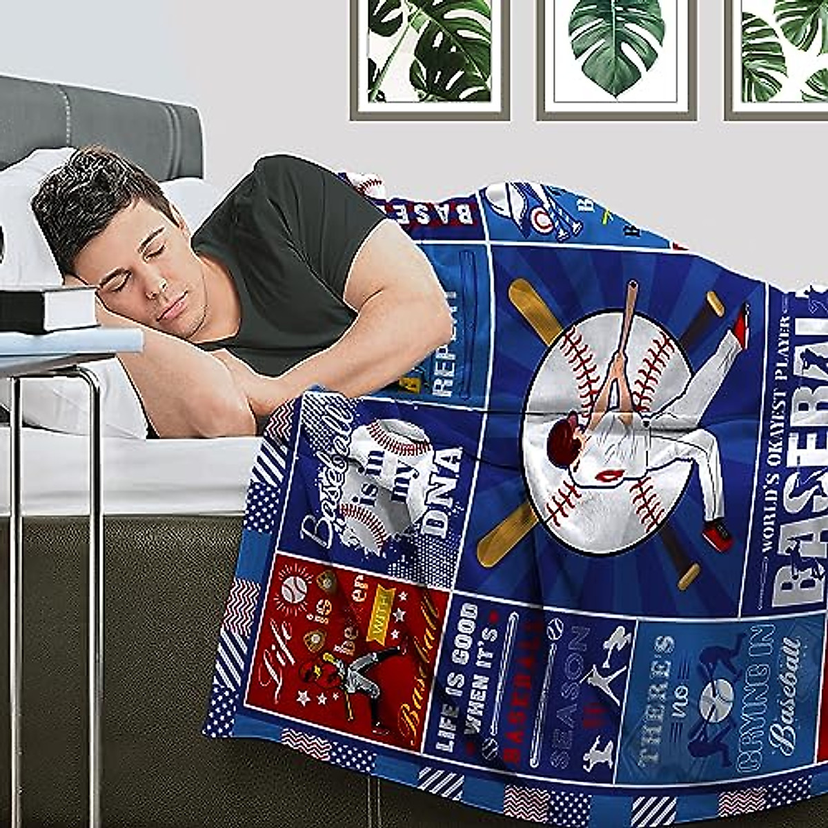Baseball Blanket Ultra Soft Warm Flannel Throw Blanket Baseball Lover Baseball Team Blankets Gifts for Boys Adults Kids 50"X40"