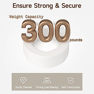 WAYES Round Toilet Seat Riser, Add 3 1/2" Height, Hinge Design & Anti-Slip Pads, 300LBS Capacity, Perfect for Seniors & Adults with Limited Mobility