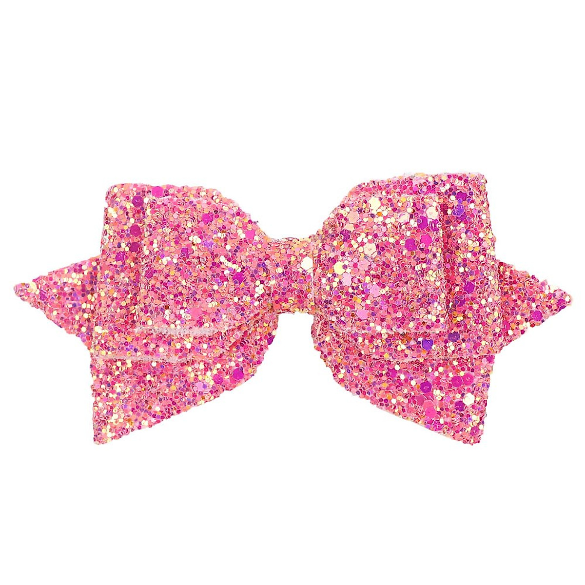 5 Inch Glitter Hair Bows Boutique Hair Clips 6 Pcs Multi Color Glitter Sequins Big Hair Bows for Baby Girls Teens Toddlers