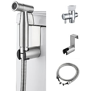 Handheld Sprayer Kit with Adjustable Jet Spray for Toilet Handheld Bidet Cloth Diaper Sprayer Set Muslim Shower Toilet Sprayer - Easy to Install…