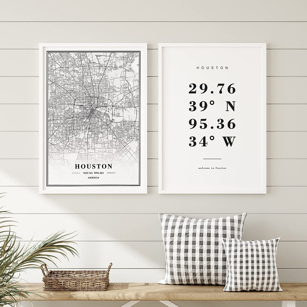 Dear Mapper Houston United States View Abstract Road Modern Map Art Minimalist Painting Black and White Canvas Line Art Print Poster Art Print Poster Home Decor (Set of 3 Unframed) (16x24inch)