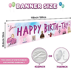 Hippeny Large Happy Birth-Tay Yard Banner for Girls, TS Birthday Party Decoration, Popular Singer Birthday Party Outdoor Backdrop Sign