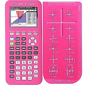 Guerrilla Silicone Case for Texas Instruments TI-84 Plus CE Color Edition Graphing Calculator With Screen protector and Graphing Ruler, Pink
