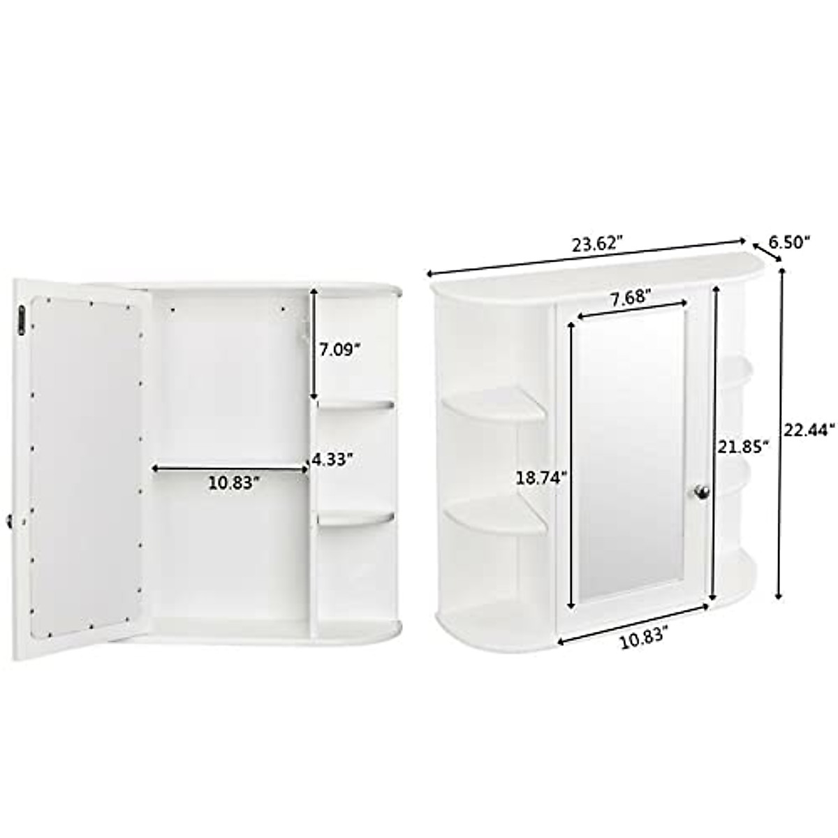Home Bathroom Wall Mount Cabinet Storage Shelf Over Toilet w/Mirror Door