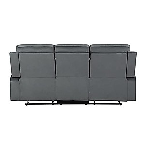 Blackjack Furniture Elton Microfiber Reclining Modern Living Room Loveseat, Sofa, Gray