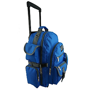 Deluxe Wheeled Rolling Backpack for School with Premium Sturdy Wheels Royal