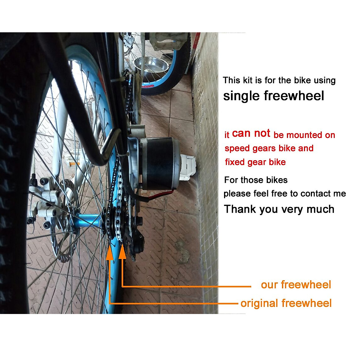 L-faster 250W ELECTRIC BRUSH MOTOR for BICYCLE ELECTRIC ACCELERATOR with KEY SWITCH and BATTERY VOLTAGE SIMPLE MOTOR KIT for DIY E-BIKE (36V 250W)