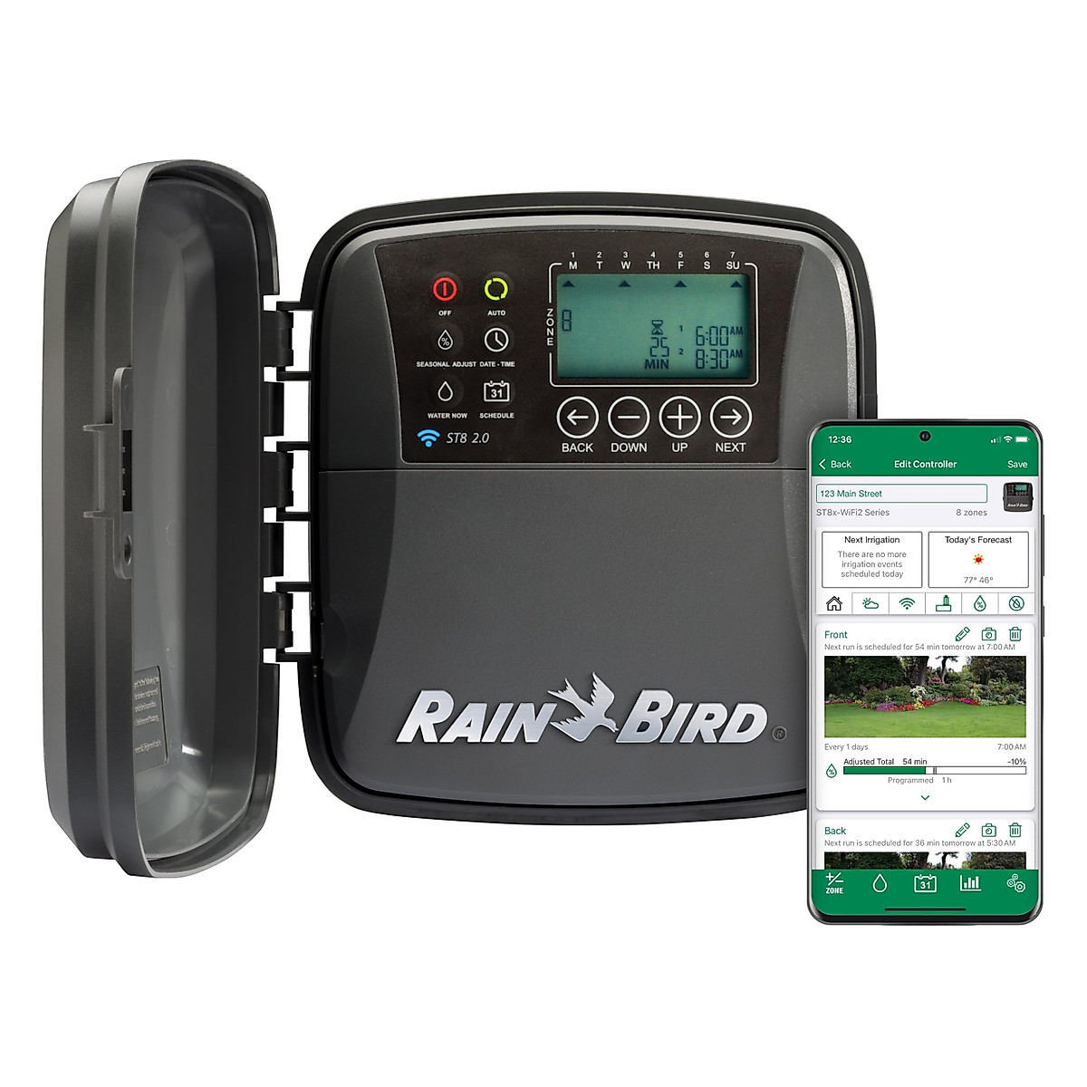 Rain Bird ST8O-2.0 Smart Indoor/Outdoor WiFi Irrigation Timer, 8-Station, Compatible with Alexa (Discontinued by Manufacturer)