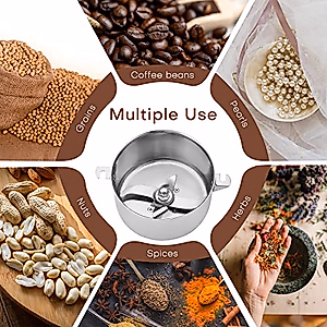 FLKQC High Speed 700g Electric Grain Mill Grinder Powder Machine Spice Herb Grinder 2500W 60-350 Mesh 35000RPM Stainless Steel Commercial Grade for Kitchen Herb Spice Pepper Coffee (700g)