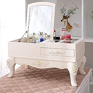 QJPAXL Window Dressing Table Multi-Function Makeup Cabinet Mini Bedroom Dressing Table European Small Simple
