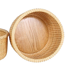 Teng Tian Nantucket Basket Basket Tea Fruit Basket handicraft Storage Basket Desktop Organizer Woven Rattan Handwoven rattanStorage Basket and Home Organizer Bins