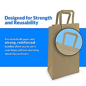Reli. 110 Pack | 5.25"x3.25"x8" | Small Kraft Gift Bags w/Handles | Kraft Paper Gift Bags/Shopping Bags | Brown Paper Bags for Gifts, Retail, Merchandise, Party Favors