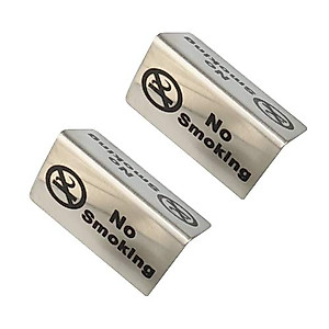 2 Pcs Stainless Steel No Smoking Sign Tent Card Do Not Smoke Table Board Restaurant Hotel Non-Smoking Desk Logo Indicator