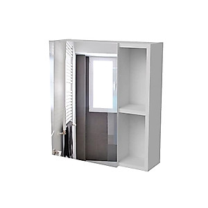 TuHome White Modern Engineered Wood Labelle 19" Mirror Medicine Cabinet