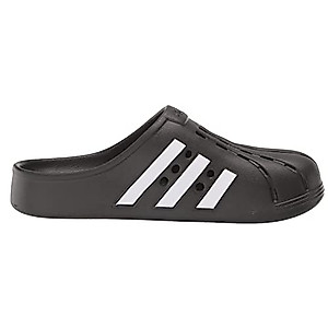 adidas Unisex Adilette Clogs Slide Sandal, Core Black/White/Core Black, 13 US Women/12 US Men