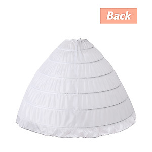 dgdgbaby Hoop Skirt Crinoline Underskirt Petticoat for Women Ball Gown Bridal Tulle Underskirt Wedding Dress (4 Hoops White)