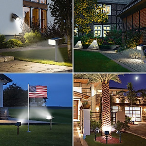 nipify Solar Spot Lights Outdoor - 3 Pack/62 LED Solar Motion Sensor Lights Outdoor Waterproof, 3 Modes in 1; Landscape Spotlights for Outside Yard Wall Garden - Cool White