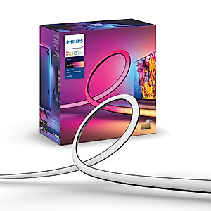 Philips Hue Play Gradient 65" TV LED Backlight Lightstrip, Flowing Multicolor Effect, Surround Lighting for Home Theater, Sync with Movies, Music and Video Games, Requires Hue Bridge and HDMI Sync Box