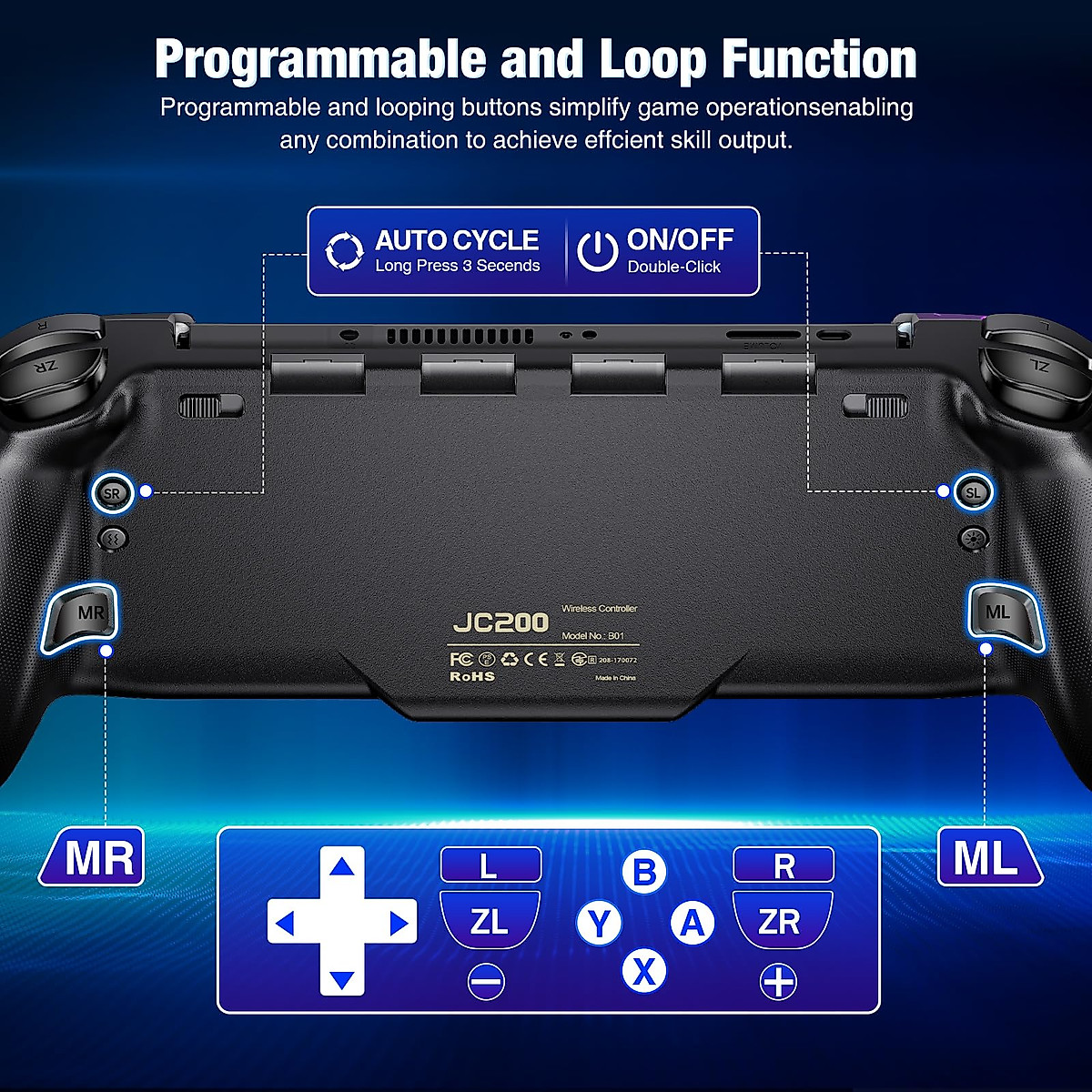 Spican Switch Controllers for Nintendo Switch/Switch OLED Controller, Switch Wireless Pro Controller One-Piece Joypad, Full-Size Ergonomic Handheld Mode Controller Gamepads Standard Controllers