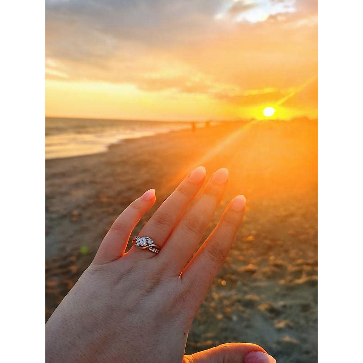 Molioaki 1 Carat (ctw) D-VVS1 moissanite engagement rings for women Platinum Plated Silver ring moissanite rings-Y10