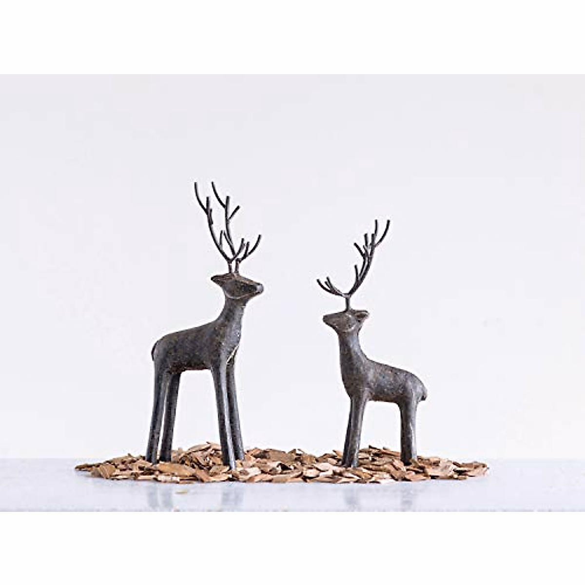 Creative Co-Op Cast Iron Standing Deer Figures and Figurines, 11.75", Black