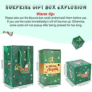 Surprise Gift Box Explosion for Money, Funoio Surprise Box Gift Box, Merry Christmas Surprise Gift Boxes, Folding Bouncing Pop-Up Explosion Gift Box, Pop Up Money Gift Box (Christmas Elk, 12 Pages)