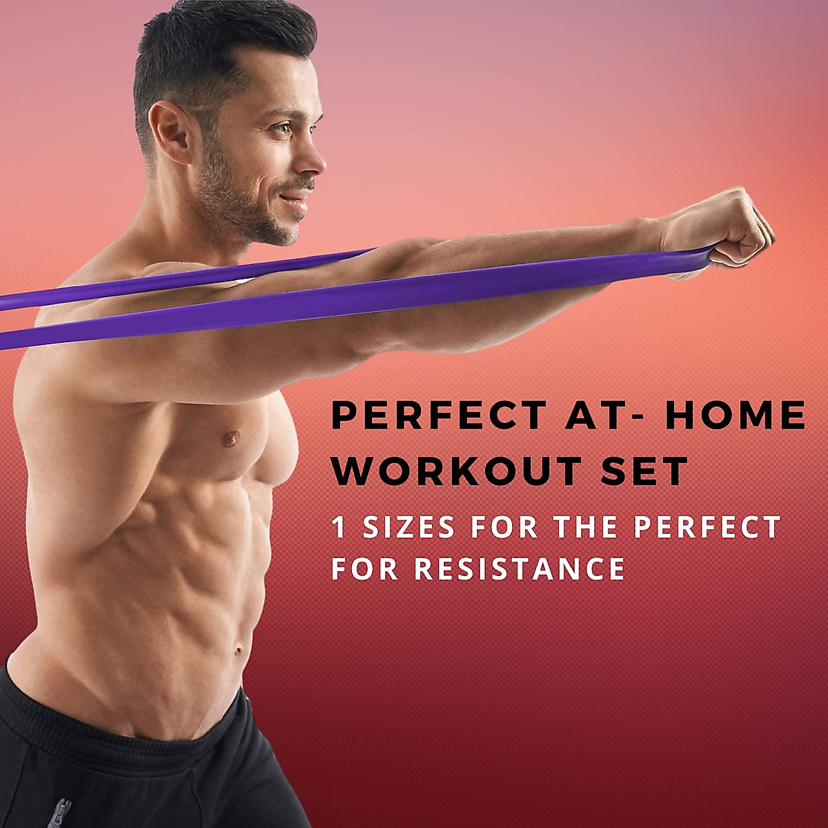 Functional Fitness Pull Up Assist Resistance Bands | Heavy Duty Exercise Bands for Powerlifting, Mobility, and Stretching | Travel Friendly Resistance Bands for Workout (Purple, Pink)