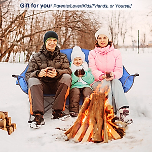 ANTARCTICA GEAR Heated Double Camping Chair, 2-Person Folding Chair with 12V 16000mAh Battery Pack, Heated Portable Loveseat Chair, for Outdoor