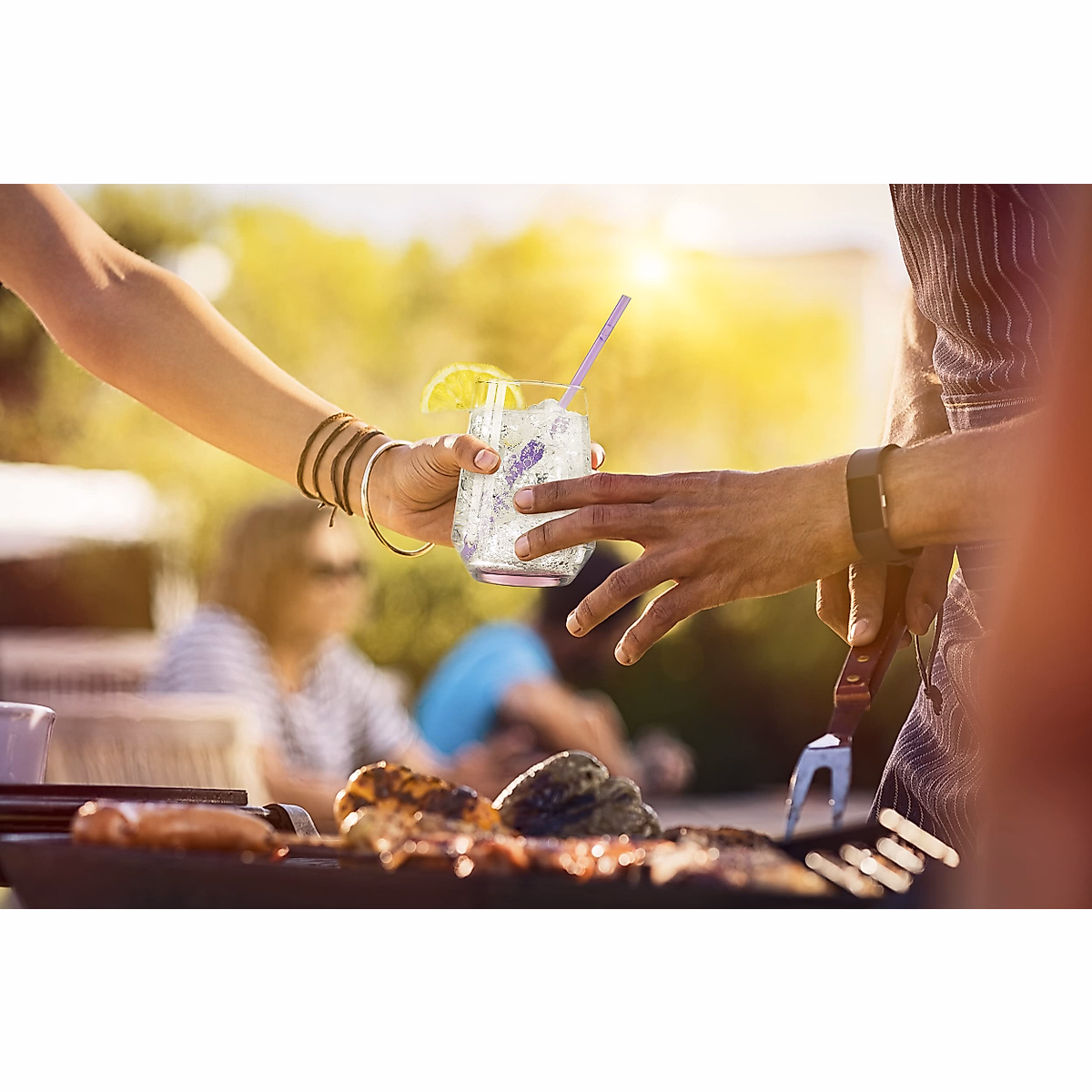 Burns Glass Colored Drinking Glasses Set of 4-13 oz Clear Stemless Water Wine Glasses with Colored Bottom, Italian-Style Multi-Purpose Glassware, Her/Him Wedding Birthday Christmas Gifts, Lavender