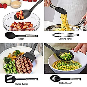 YNAGRUI Kitchen Utensil Set 40-Piece Cooking Utensils Nylon and Stainless Steel Utensil Set Nonstick Spatula Set Cooking Tool Set Gift