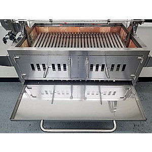 Charcoal Outdoor BBQ, Stainless Steel #430 Body and #304 Grates, Rotisserie Parrilla Santa Maria/Argentine Grill Spit