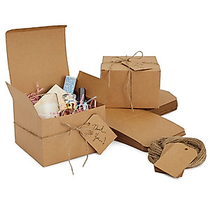 Stockroom Plus Brown Gift Boxes with Lids, Bulk for Wedding Favors, Birthday Party (6x6 In, 25 Pack)