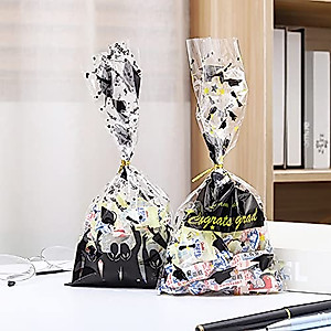 TJCGCKK Graduation Grad Cello Bag Candy Cellophane Bag Goody Bags Party Favors Treat Bags with Ties Graduation Party Supplies