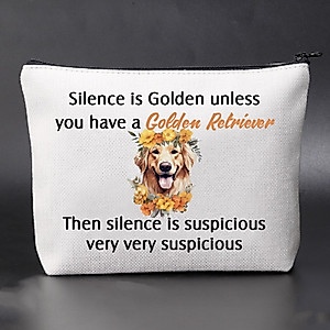 JNIAP Golden Retriever Cosmetic Bag Golden Retriever Gift For Women Owner Makeup Pouch Golden Retriever Lover Dog Travel Bag