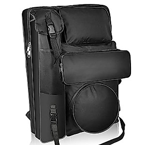 Art Canvas Bag, Large Art Portfolio Case with Zipper Design Shoulder Strap & Tote, Artist Backpack for Storage Artwork Sketch, Drawing, Canvas, Photography, Poster, Art Bag for Kid Student Teacher