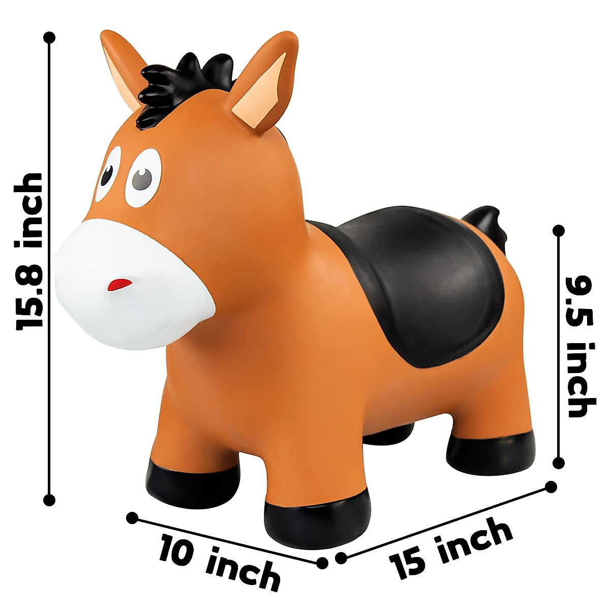EVERICH TOY Inflatable Bouncy Animals Hopper and Horse for Toddlers 1-3, Ride on Jumping Bounce Toys, Birthday Gift for 18 Months 2 3 4 5 Year Old