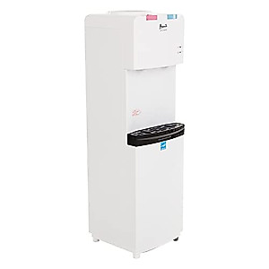 Avanti Water Cooler Dispenser Top Loading, Holds 3 & 5 Gallon Bottles with Stainless Steel Reservoir, Cold and Hot Temperature, Perfect for Homes, Kitchens, Offices, Dorms, 5-Gallon, White