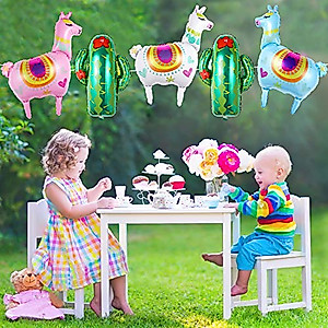  6 Pieces Llama Alpaca Foil Balloons,Llama Balloons Mylar Foil Animals Alpaca Balloons For Birthday Mexican Fiesta Luau Party Decorations