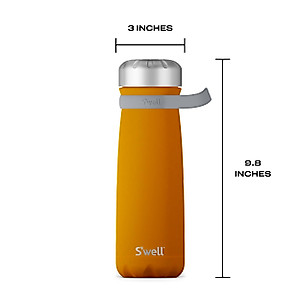 S'well Stainless Steel Traveler With Handle, 24oz, Golden Hour, Triple Layered Vacuum Insulated Containers Keeps Drinks Cold for 40 Hours and Hot for 16, BPA Free, Easy Carrying On the Go