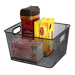 Mesh Open Bin Storage Basket Organizer for Fruits, Vegetables, Pantry Items Toys 2041 (1, 10 X 8.8 X 5.8)