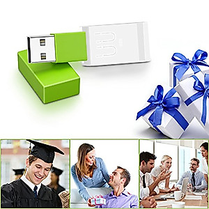 Crystal USB Flash Drive Waterpoof Flash Disk Thumb Drive high Speed led Light Special USB Memory Stick 32G UU (Blue+Green 2 Pack)