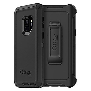 OtterBox Samsung Galaxy S9 Defender Series Case - BLACK, rugged & durable, with port protection, includes holster clip kickstand