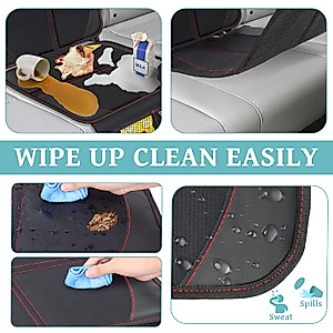 DOVODA Car Seat Protector, 2 Pack Large Auto Seat Protectors Protect Child Seats with Mesh Pocket, Thickest Padding Pat Durable, Waterproof 600D Fabric, Child Car Seat Cover for SUV Sedan Truck