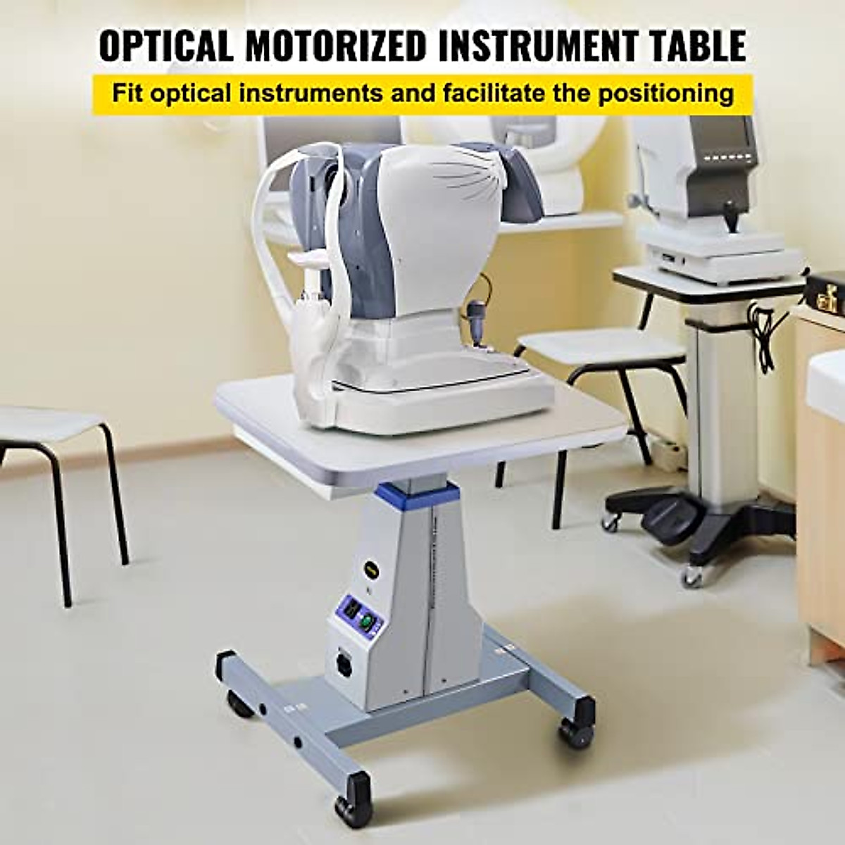 VEVOR Motorized Instrument Table Professional Medical Cart Dental Cart Adjustable Optical Eyeglass Motorized Instrument Working Table for 2 Instruments (D16 18.9" x 15.7")