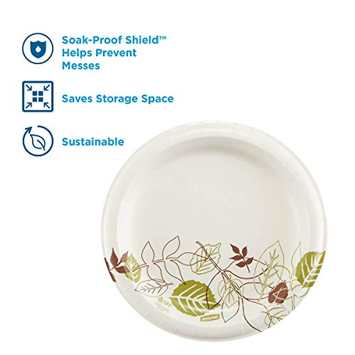 Georgia-Pacific Dixie® 8.5" Medium-Weight Paper Plates by GP PRO, Pathways®, UX9P300, 300 Count (50 Plates Per Pack, 6 Sleeves Per Case)