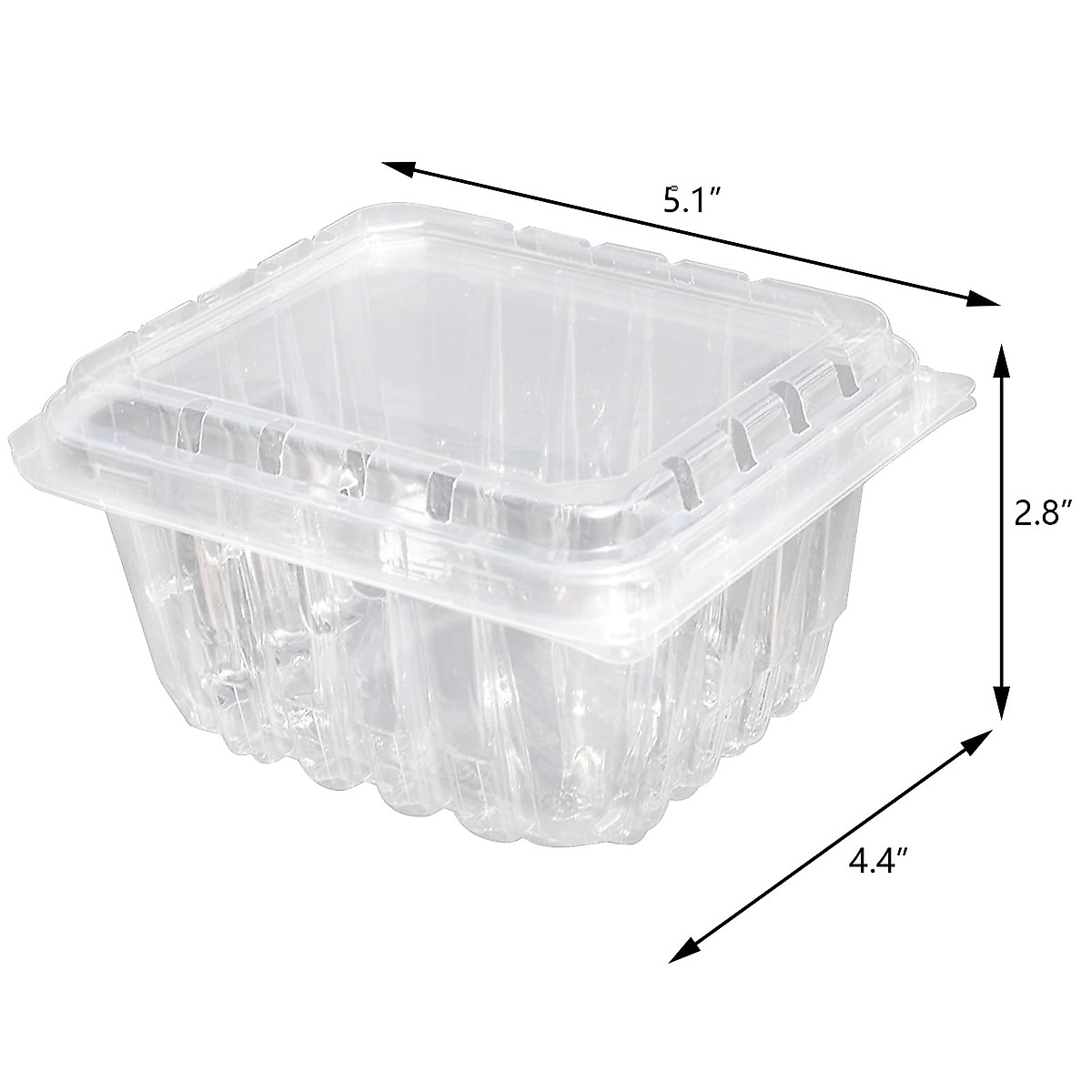 Plastic Berry Baskets (40-Pack) with Clamshell Lids 5-Inch Berry Boxes for Picking Blueberries Raspberries Strawberries Cherry Tomatoes