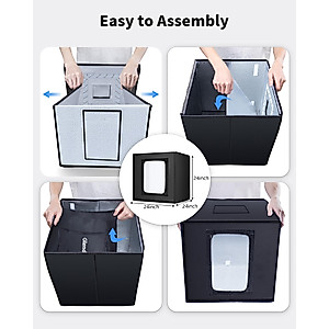 Glendan 24"x24" Light Box Photography, Large Photo Light Box with 288 LED Beads, CRI >95, Professional Portable Photo Booth Shooting Tent Kit with 6 Color Backdrops for Product Photography