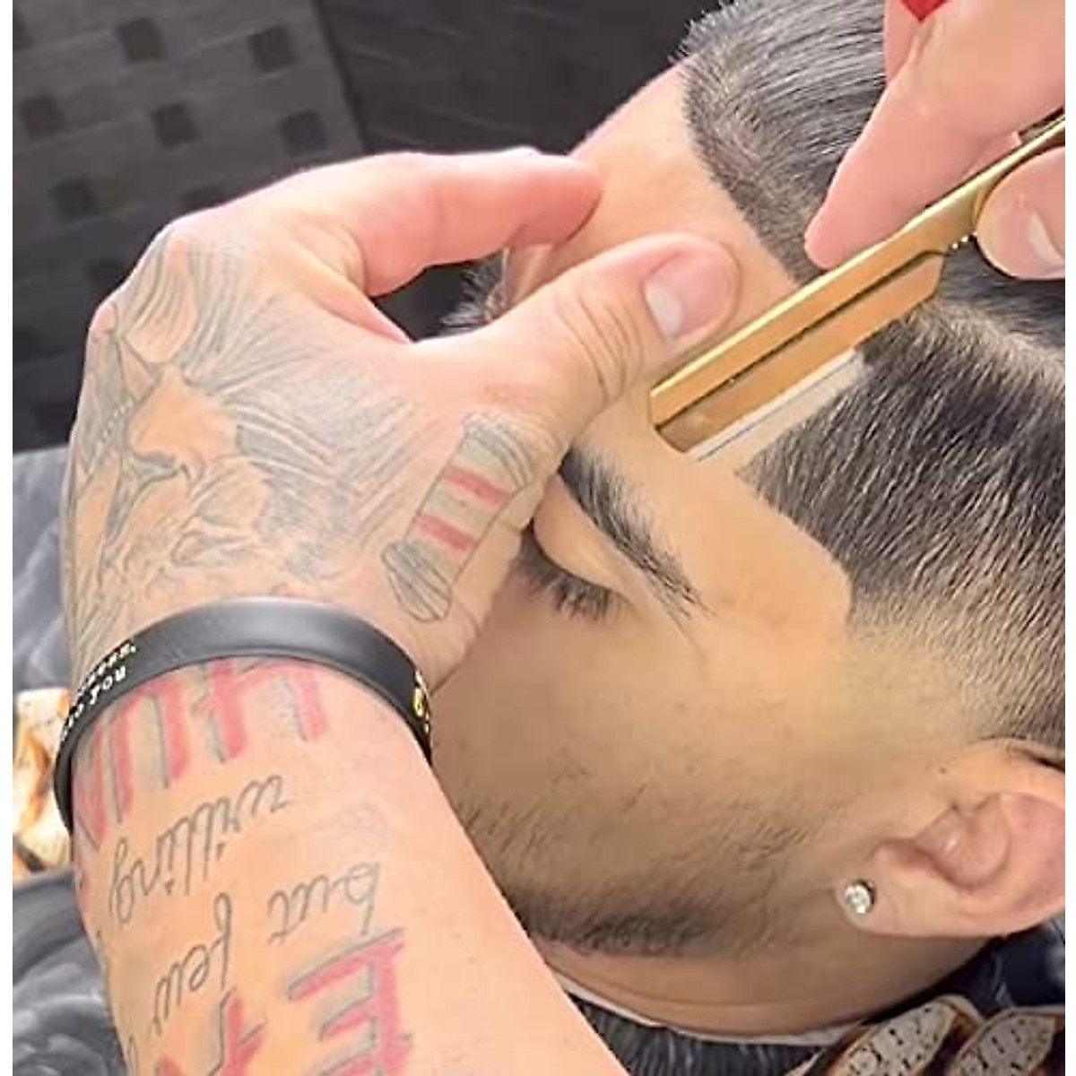 Crispy Linez Barber Turkish Razor | Professional Straight Razor | Extra Blade Exposure (Red & Gold)