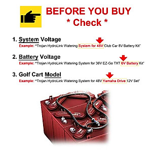 Trojan HydroLink Watering System for 12V Universal 6V Battery Kit