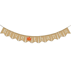 Give Thanks Burlap Banner | Thanksgiving Banner Decoration | Thanksgiving Banner Burlap | Thankful Give Thanks Party Home Decoration Supplies